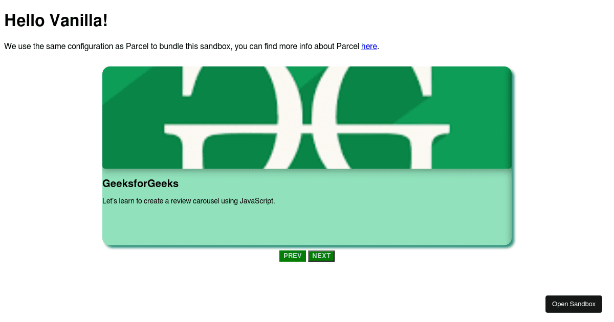 vanilla - Codesandbox