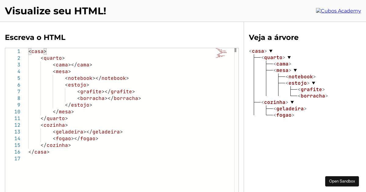 html-como-árvore (forked) - Codesandbox