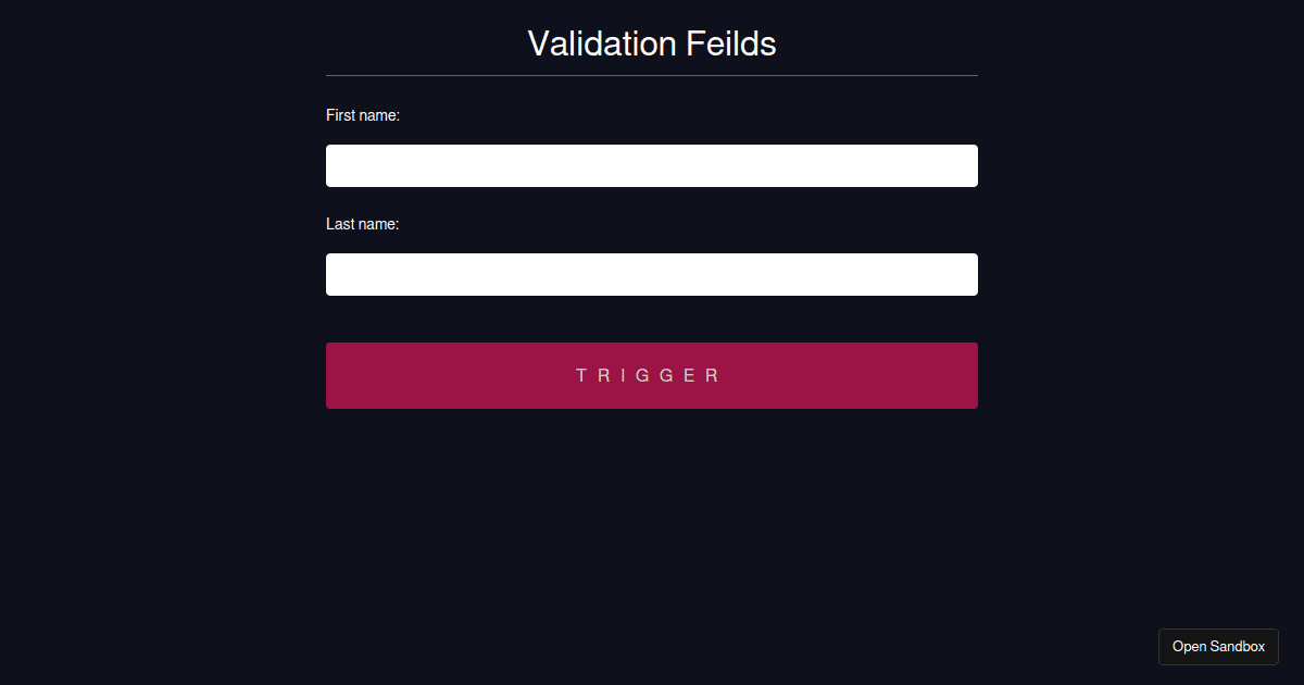 React Hook Form - trigger validation - Codesandbox React Hook Form - trigger validation - Codesandbox