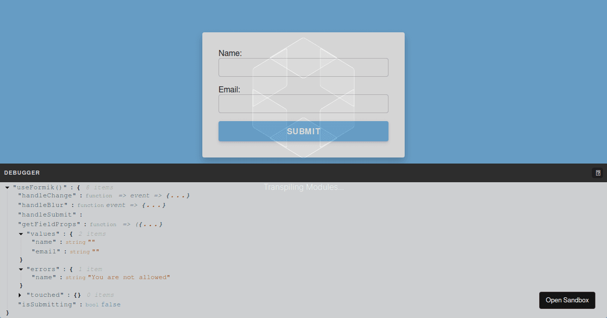 formik-webinar - Codesandbox