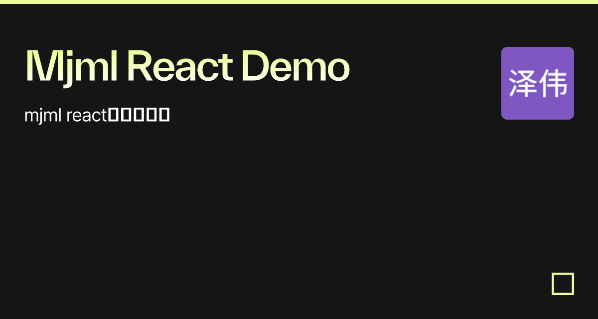 Mjml React Demo - Codesandbox