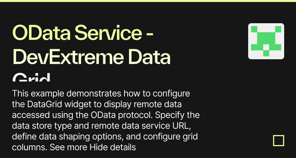 OData Service - DevExtreme Data Grid - Codesandbox