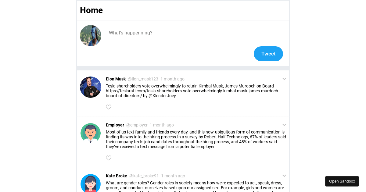 react-tweeter-proj - Codesandbox