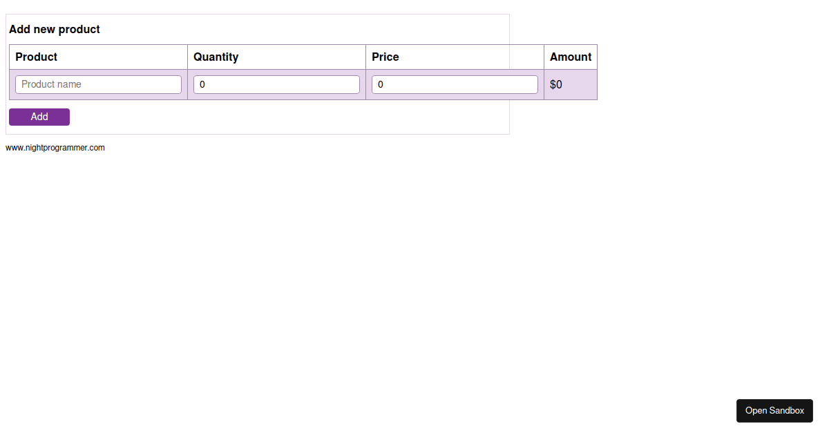 Auto Calculate Price Of Items Vuejs Codesandbox