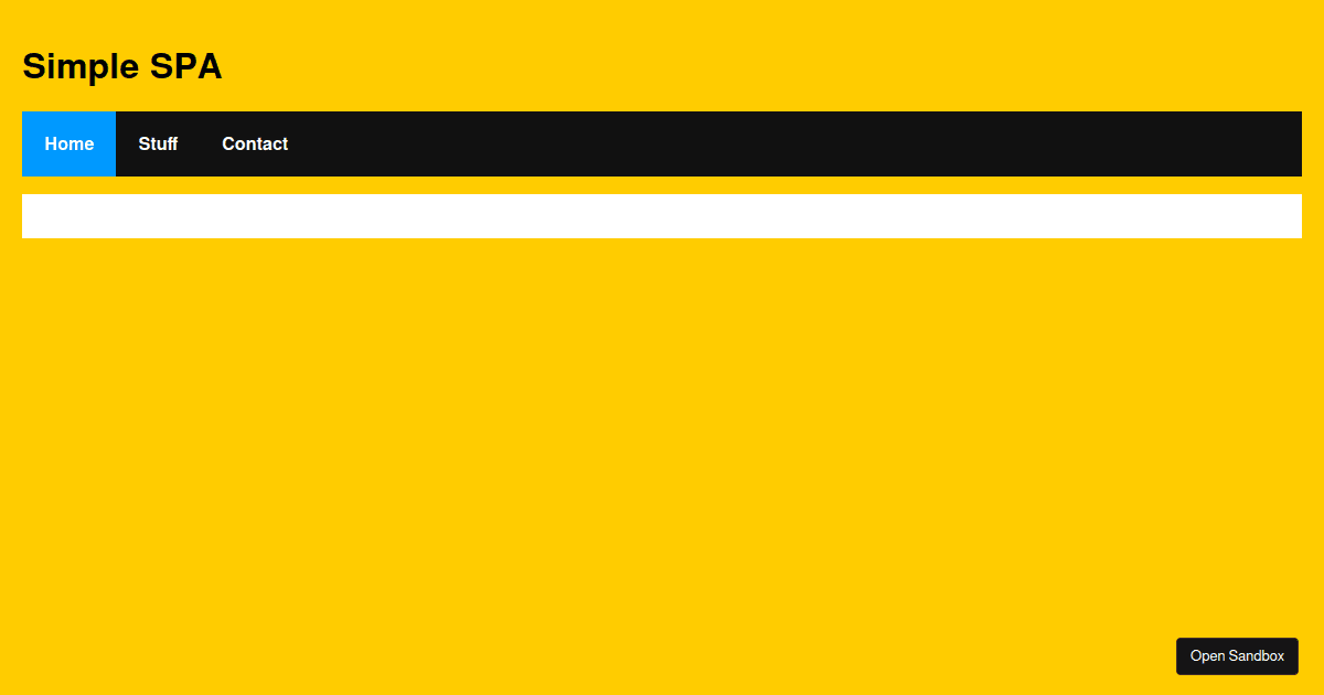 simple SPA - Codesandbox