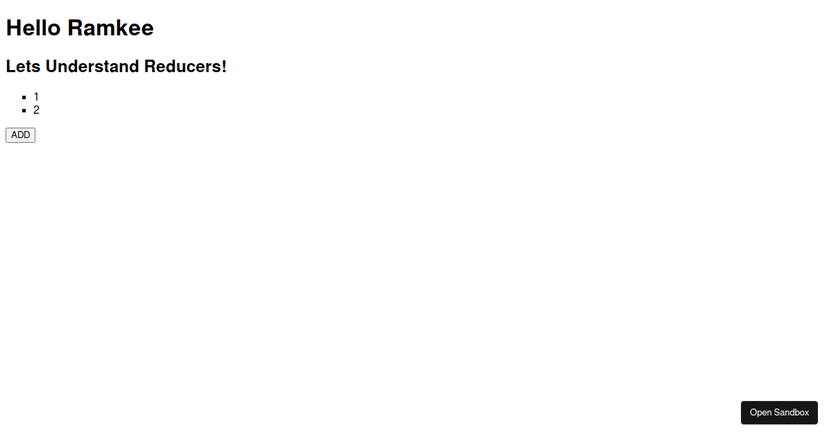 React Reducer Codesandbox
