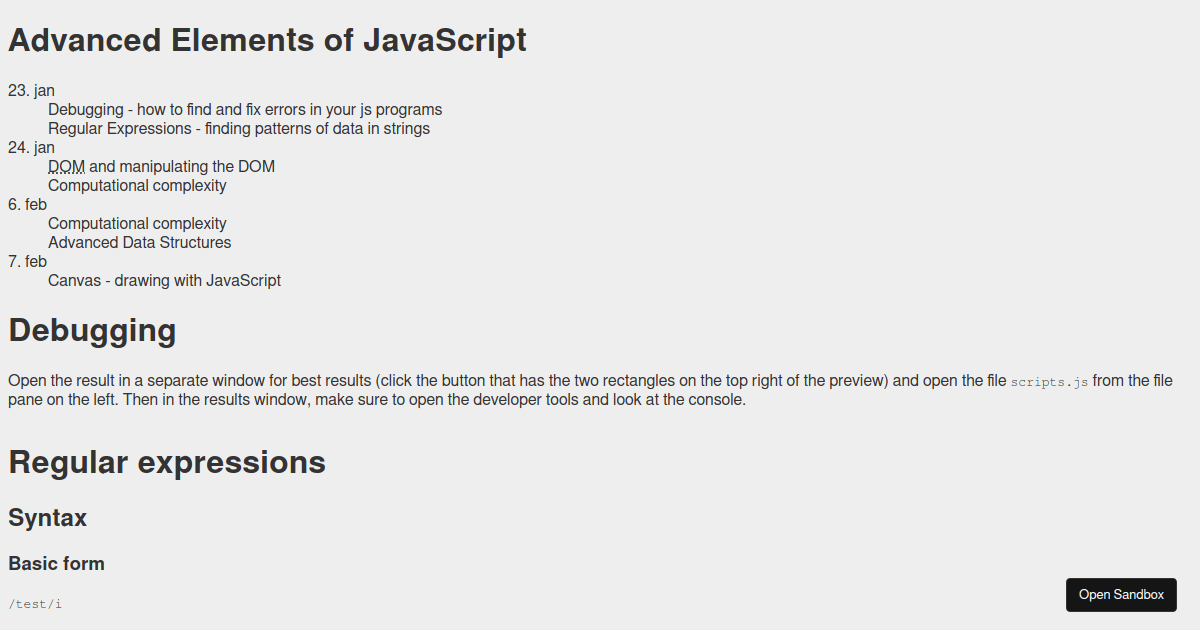 Advanced Javascipt Debugging And Regex Codesandbox 5372