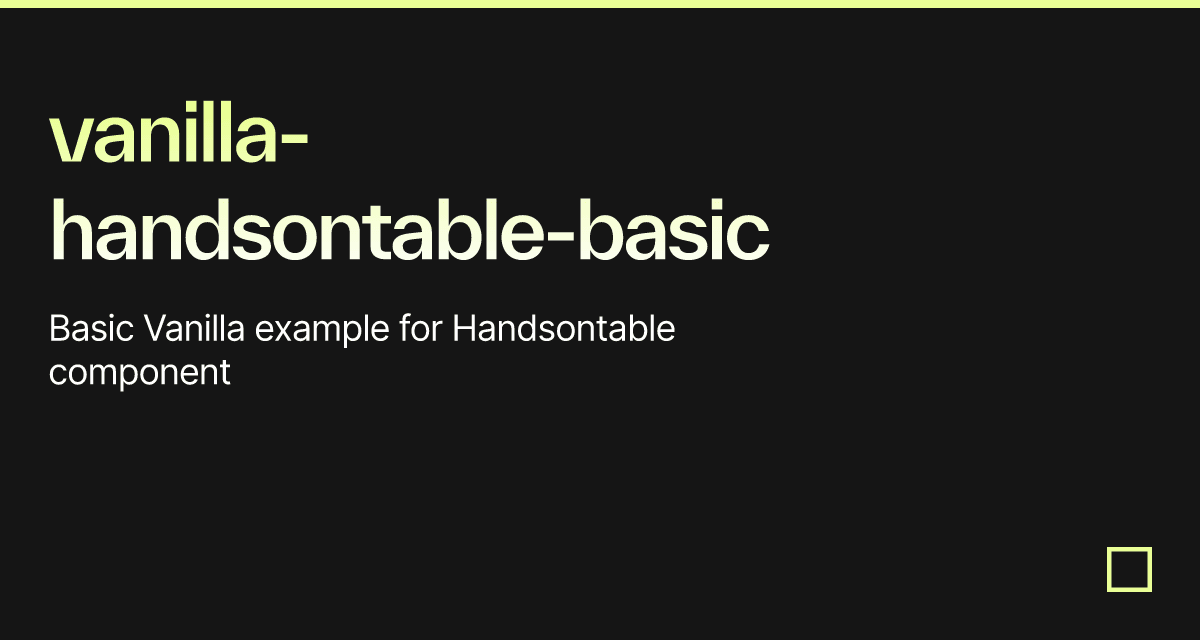 vanilla-handsontable-basic - Codesandbox