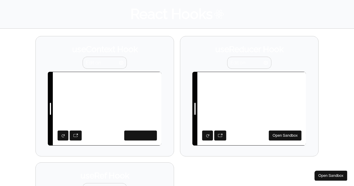 React Hooks Codesandbox