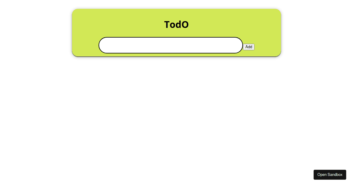 Build React TODO App - Codesandbox