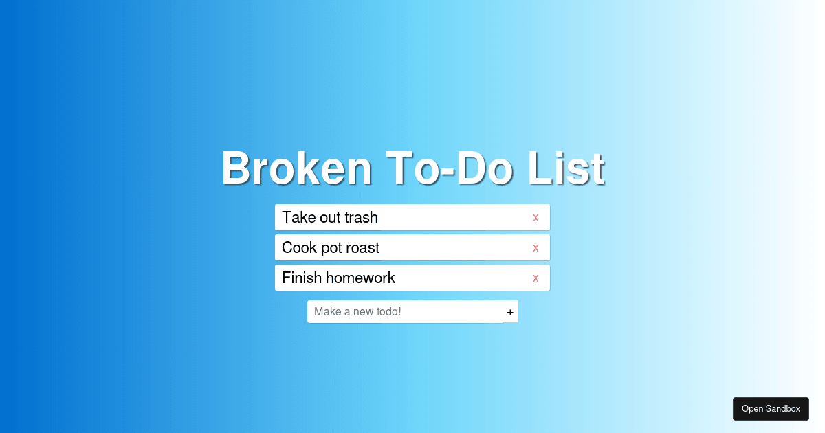 broken-todo-list - Codesandbox