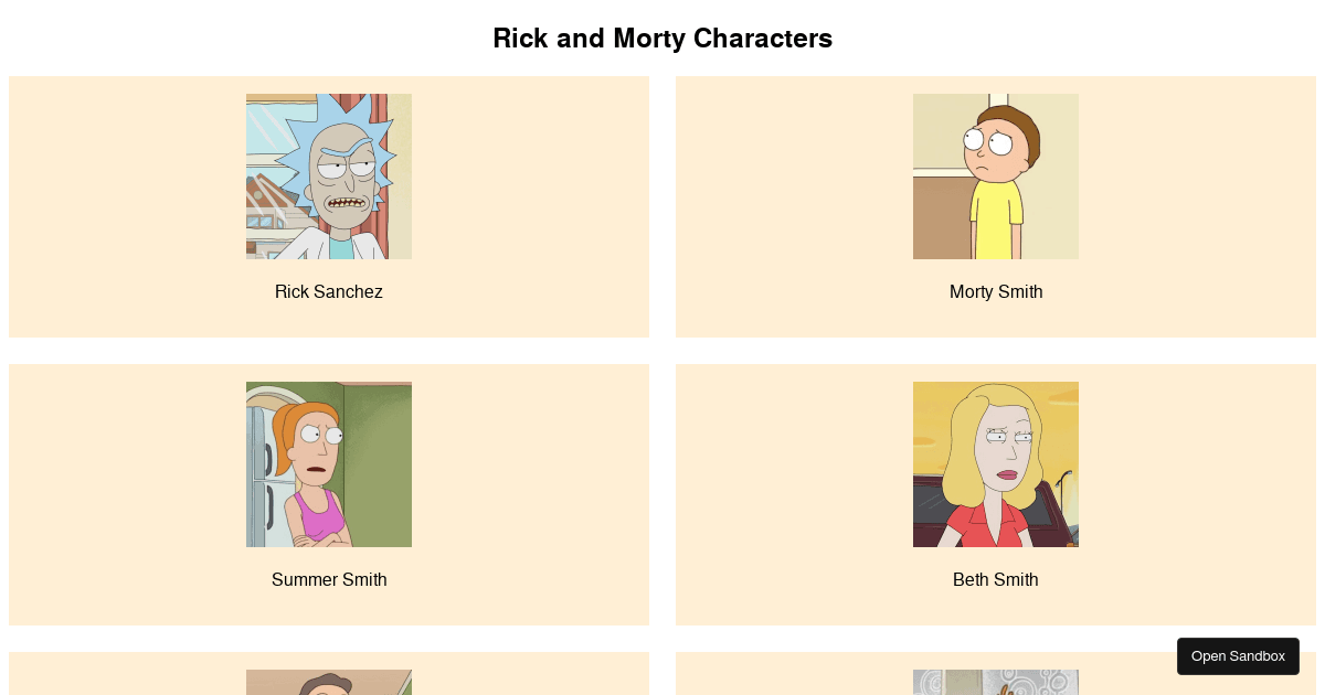 rick-and-morty - Codesandbox