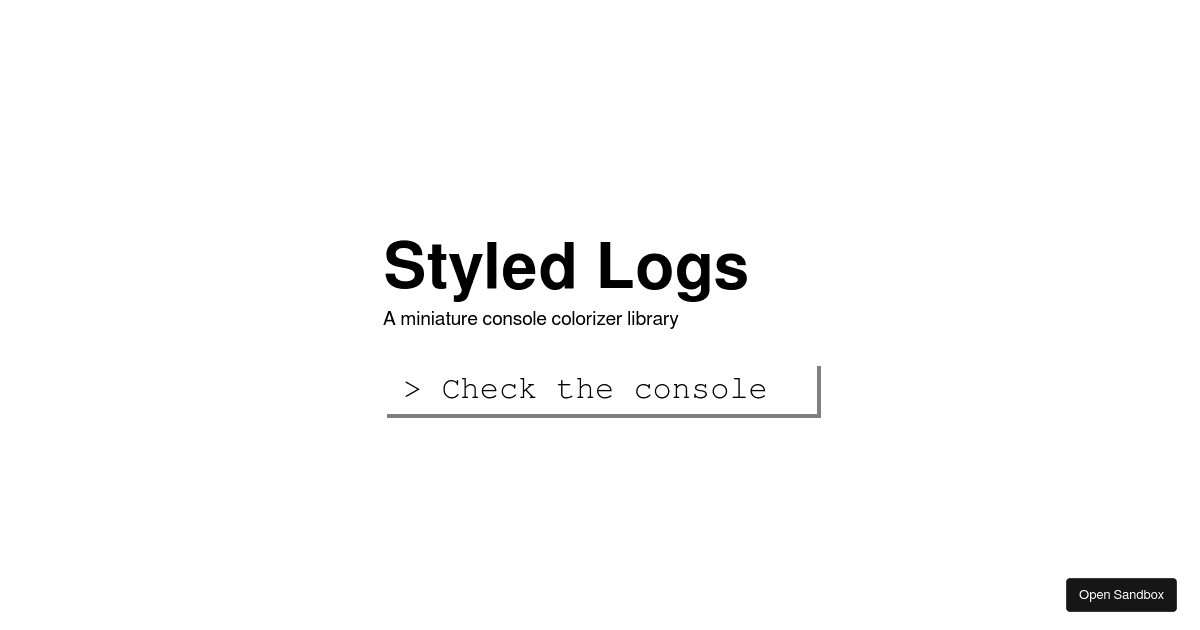 styled-console-logs (forked) - Codesandbox