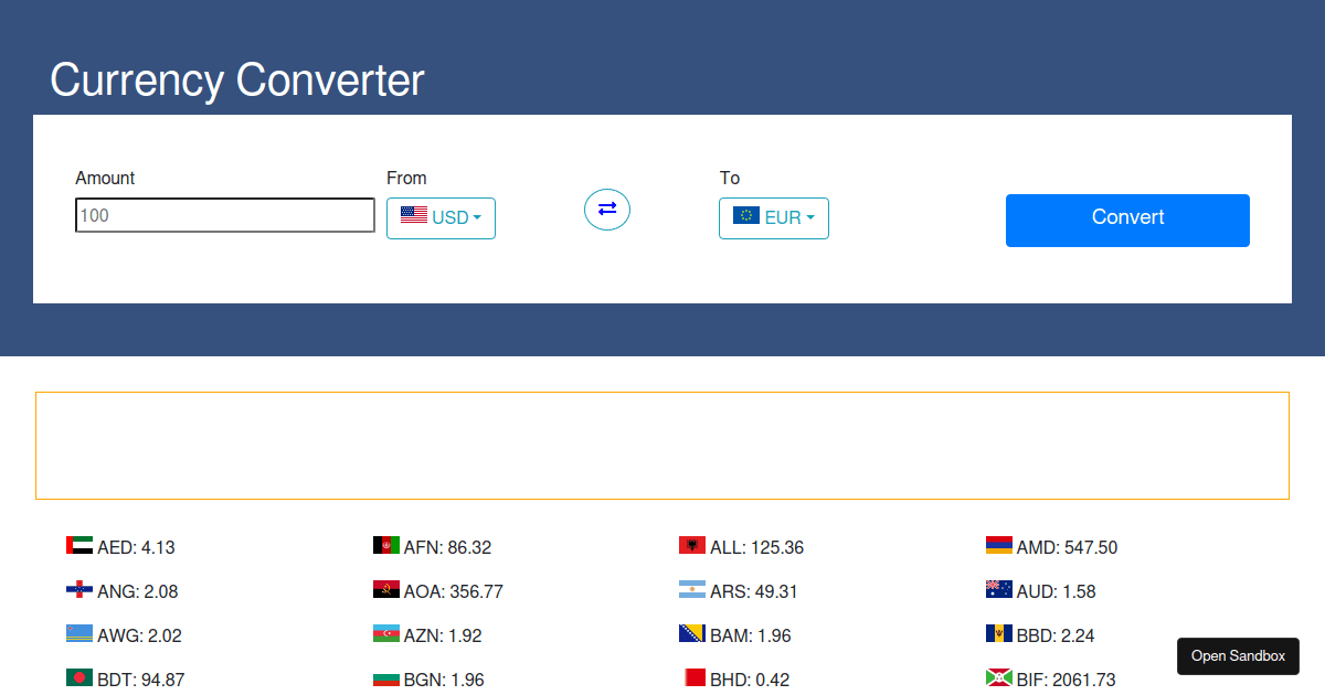 CurrencyConverter - Codesandbox