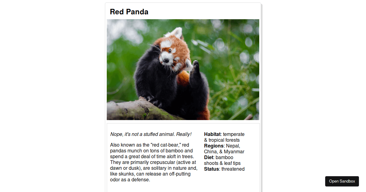 Card v2 - Codesandbox