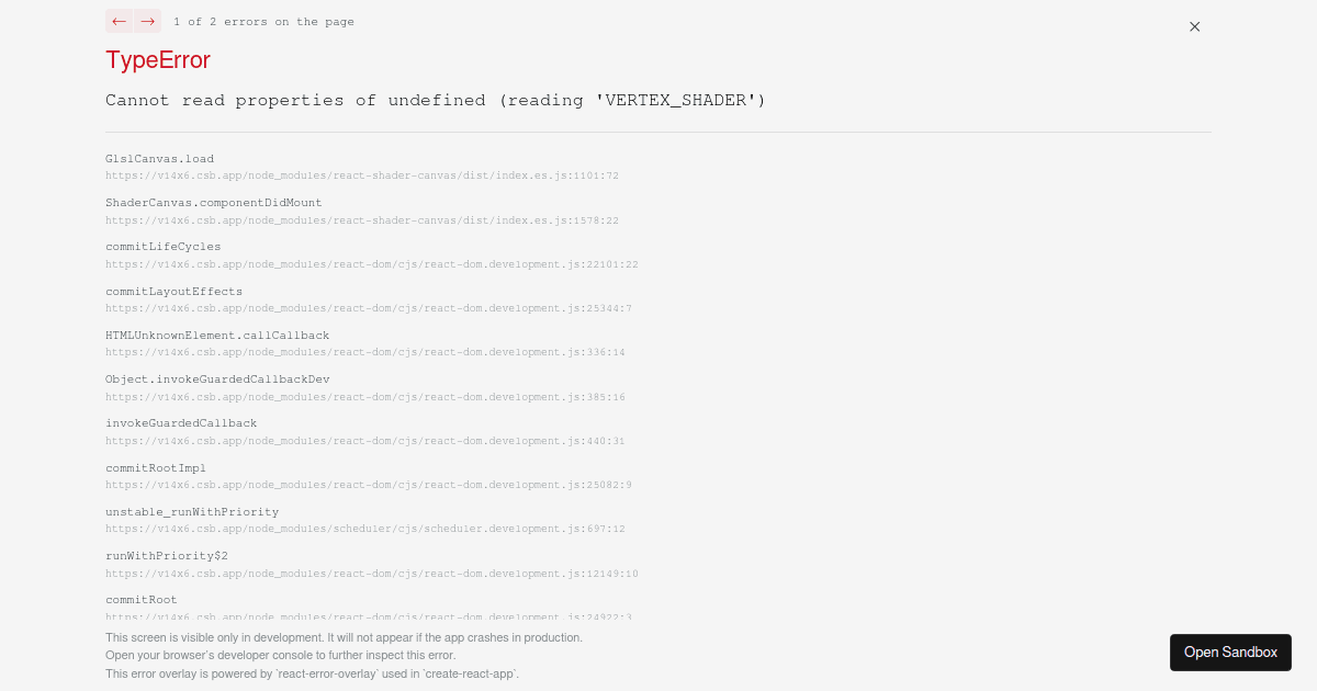 React Shader Example Codesandbox