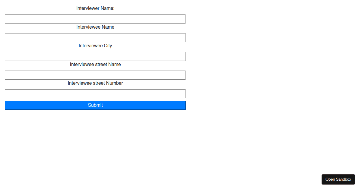 Schedule Interview React Example Codesandbox 1159