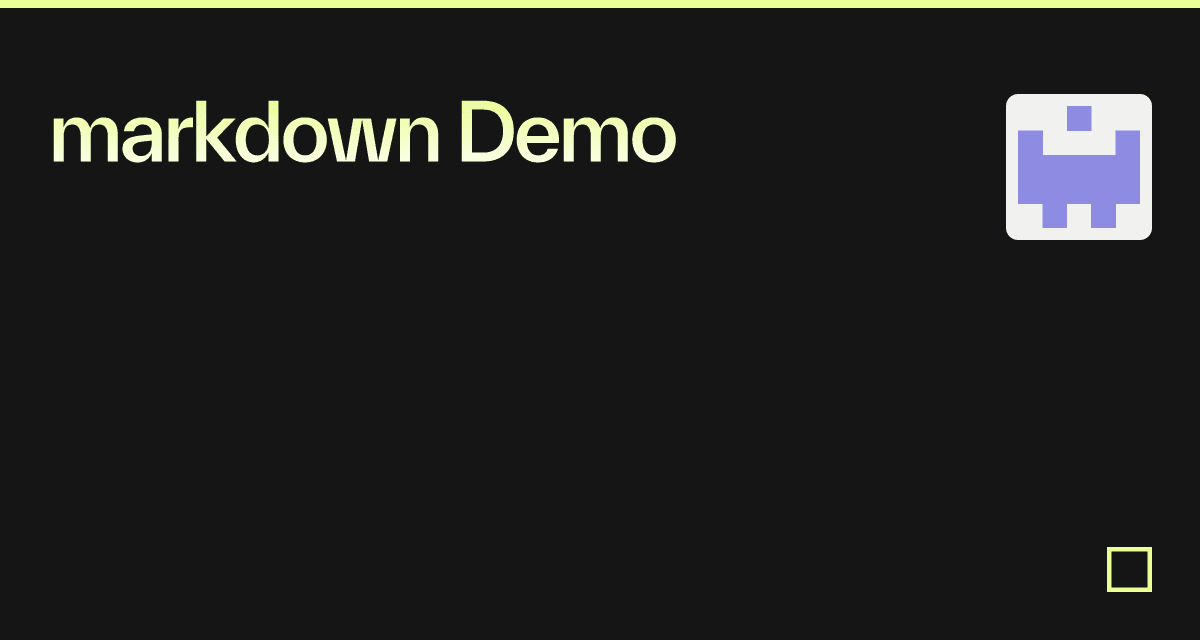 markdown Demo - Codesandbox