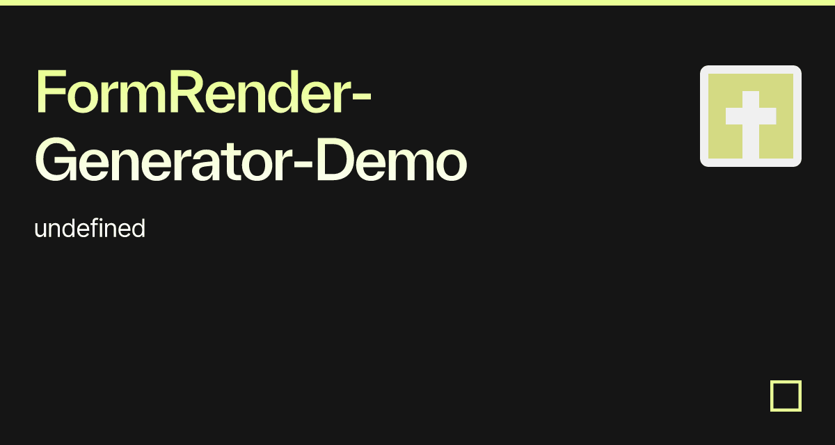 FormRender-Generator-Demo - Codesandbox