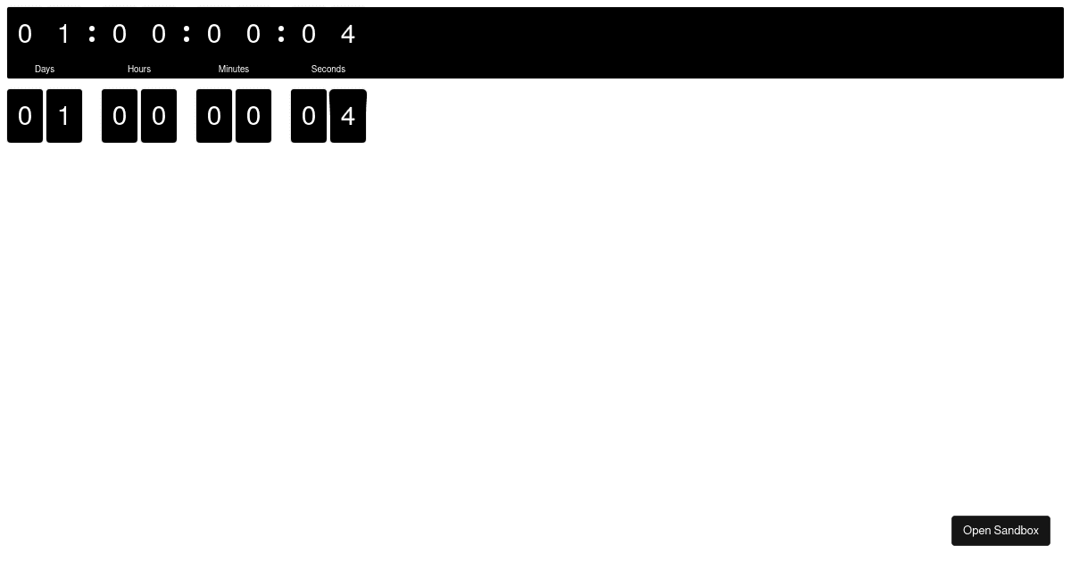 react-flip-clock-countdown Example (forked) - Codesandbox react-flip-clock-countdown Example (forked) - Codesandbox