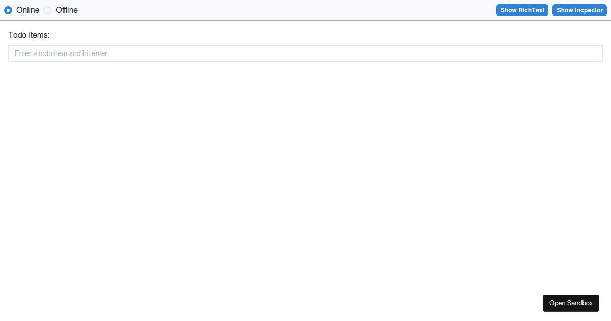Yjs/SyncedStore TodoList Demo - Codesandbox