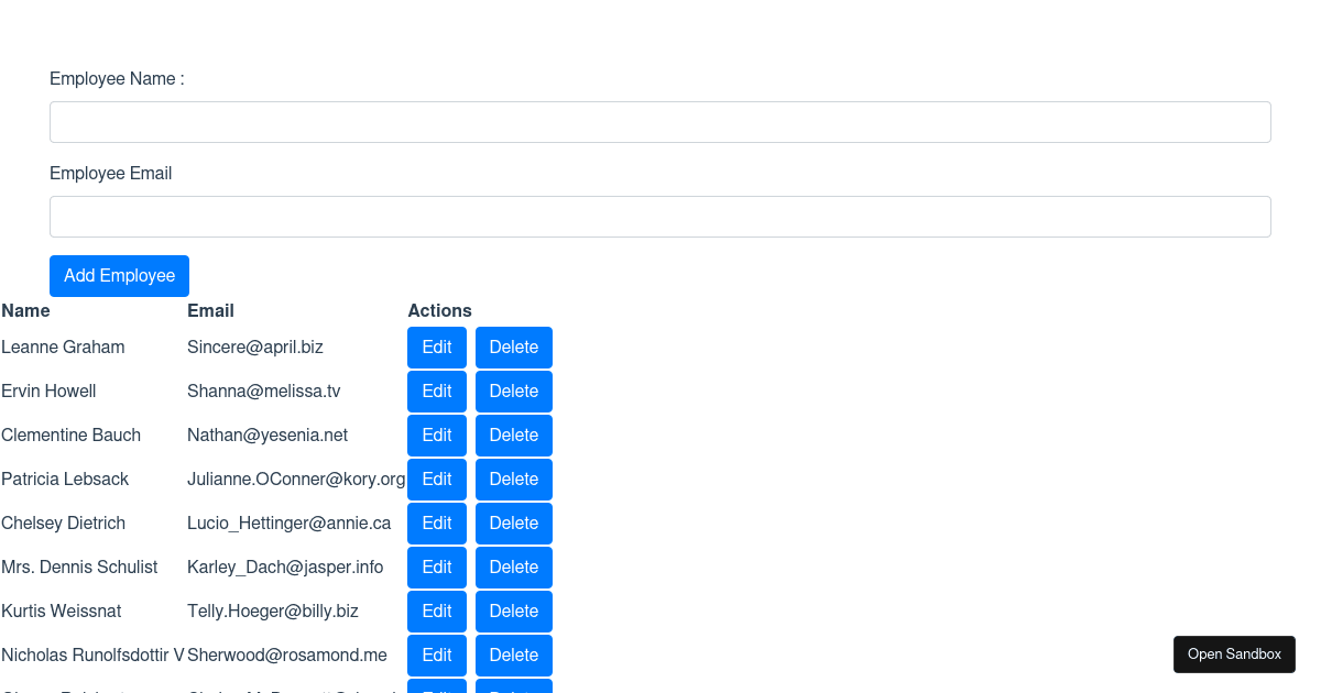 crud login - Codesandbox