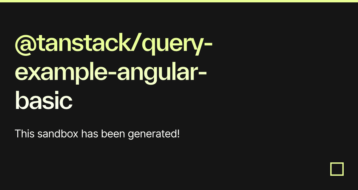 Tanstackquery Example Angular Basic Codesandbox