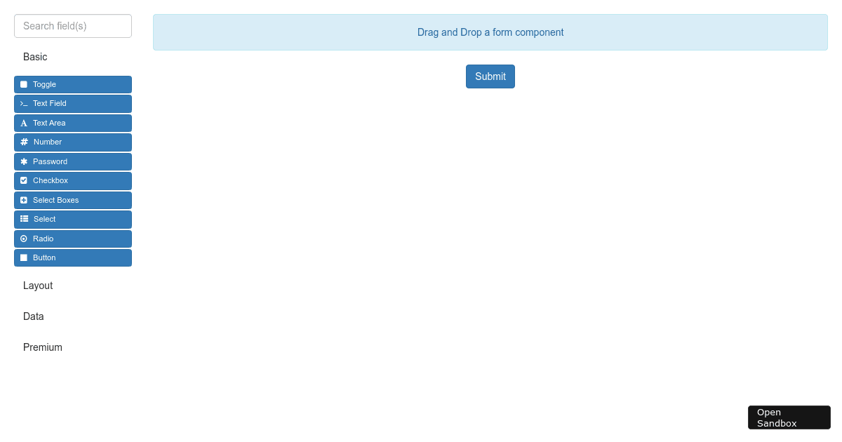 Custom formio Component in React (forked) - Codesandbox