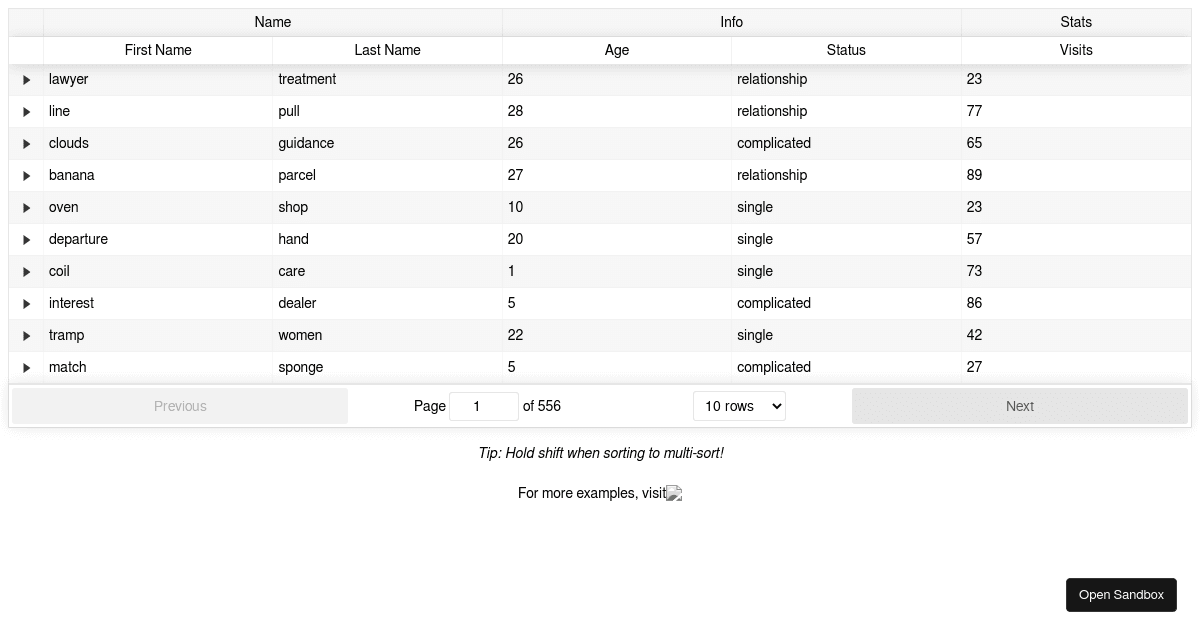React-Table - Sub Components (forked) - Codesandbox React-Table - Sub Components (forked) - Codesandbox
