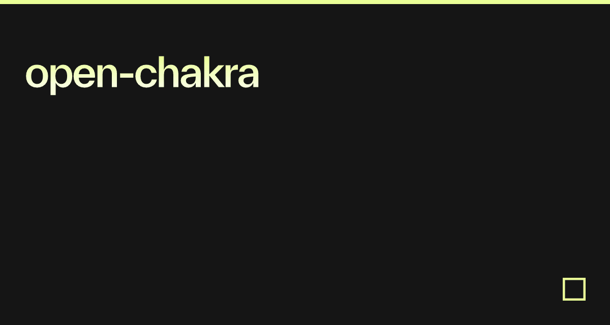 open-chakra - Codesandbox