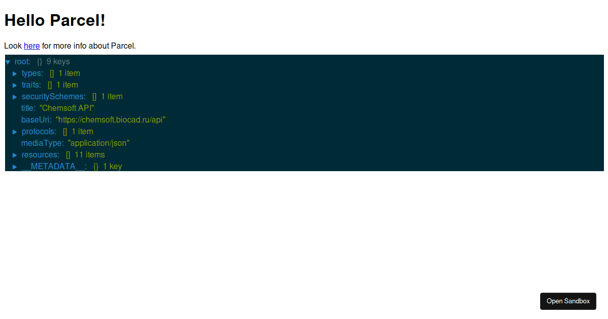 raml-ast demo - Codesandbox