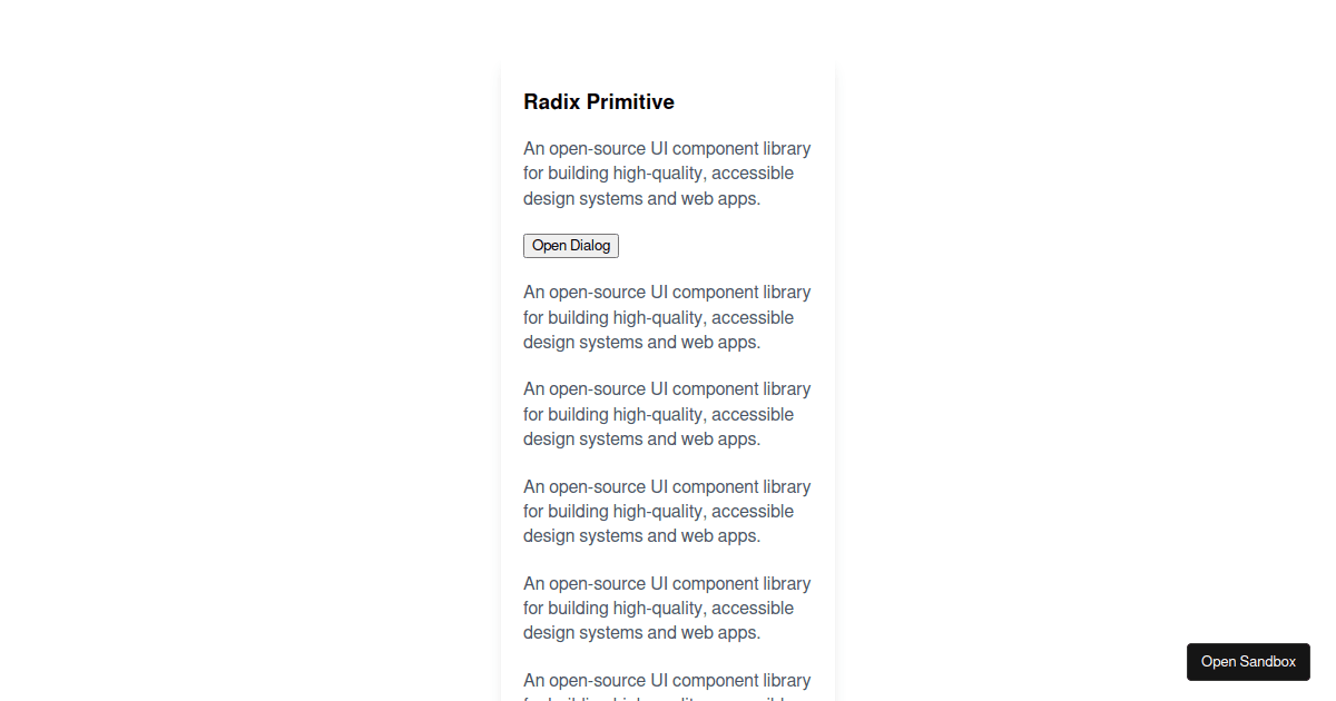 Radix UI + Framer Motion (forked) - Codesandbox