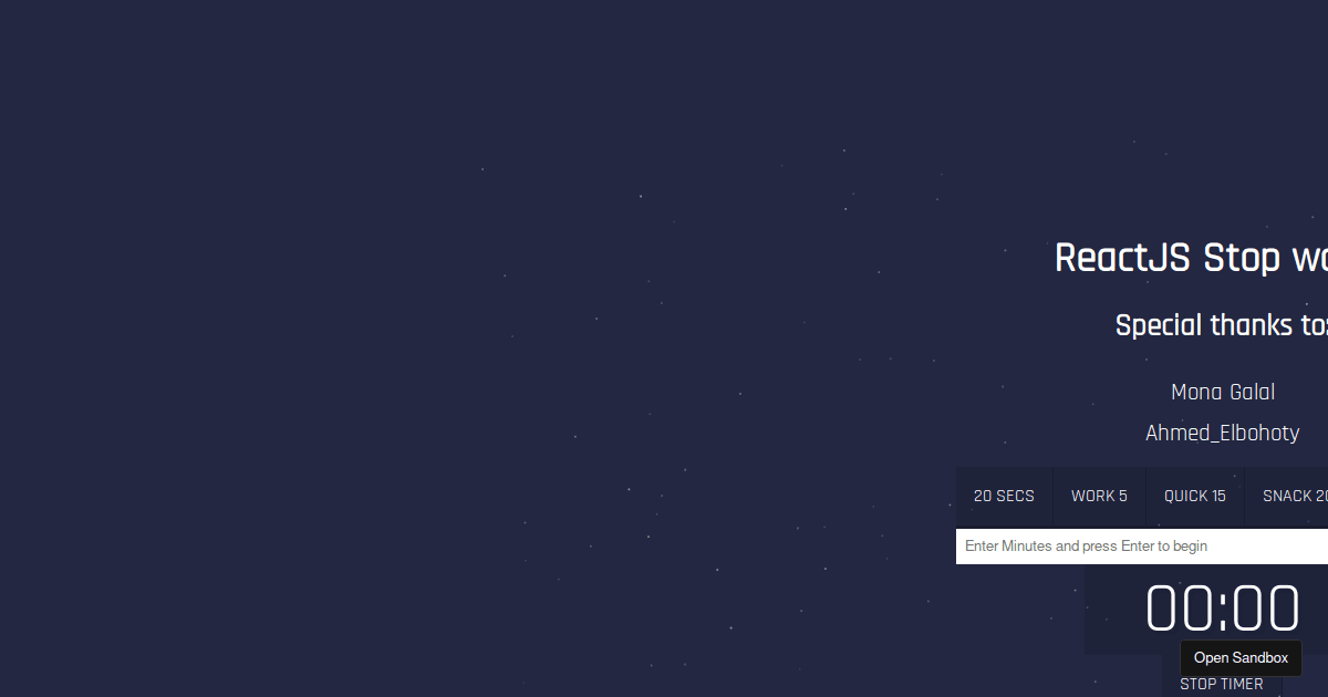 Stop-watch (ReactJS) - Codesandbox