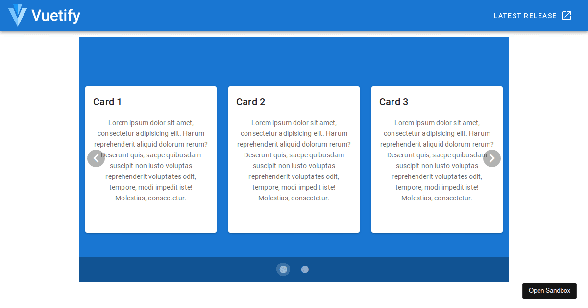 stack-70202529 v-cards in v-carousel - Codesandbox