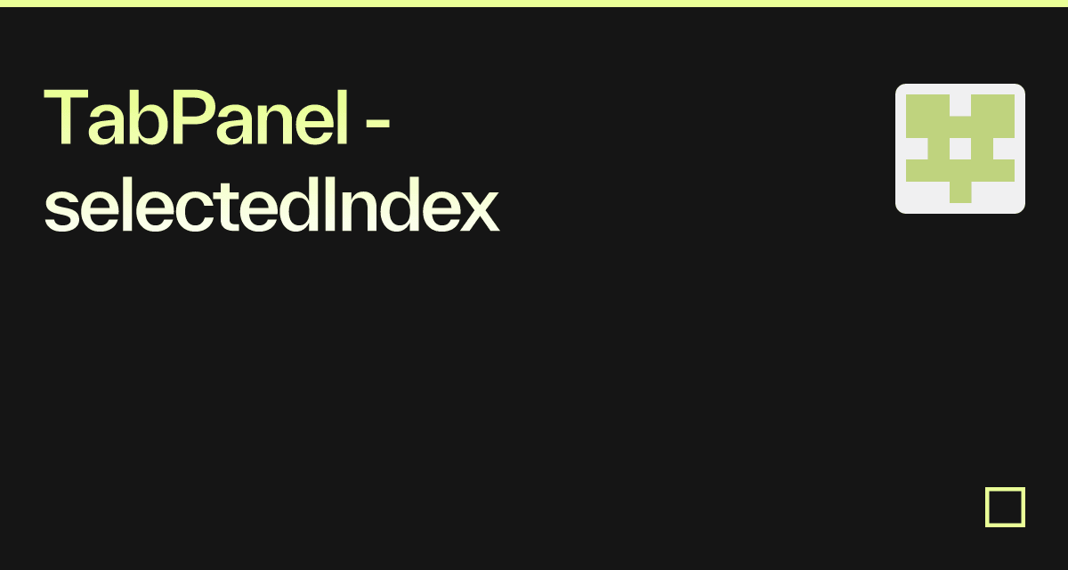 TabPanel - selectedIndex - Codesandbox
