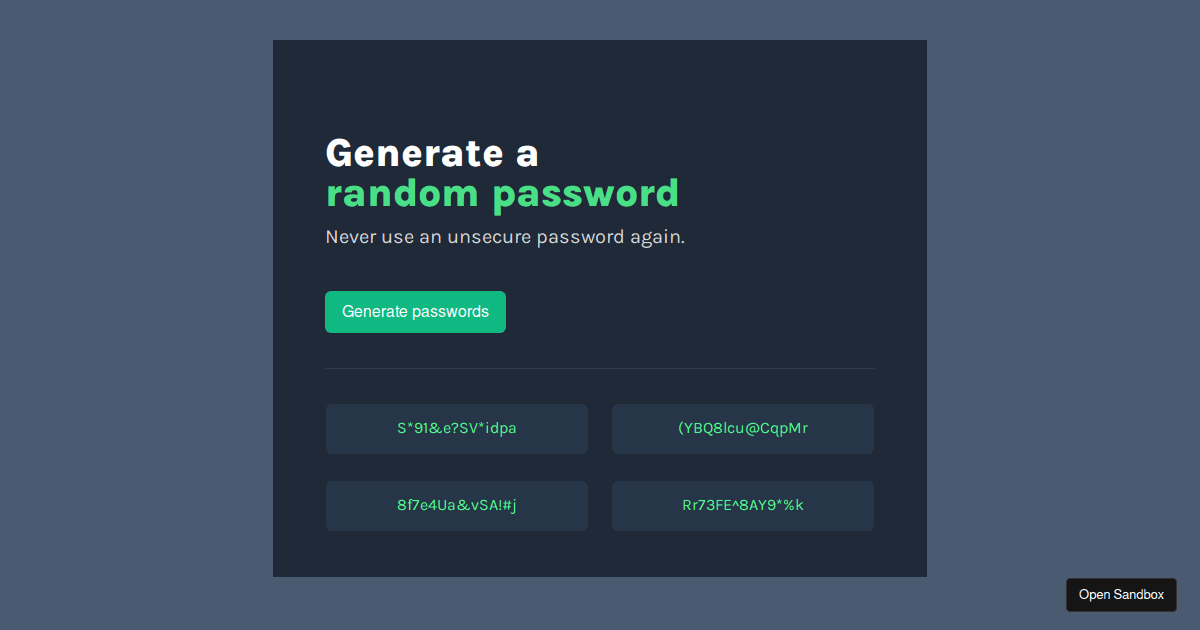 password-generator - Codesandbox