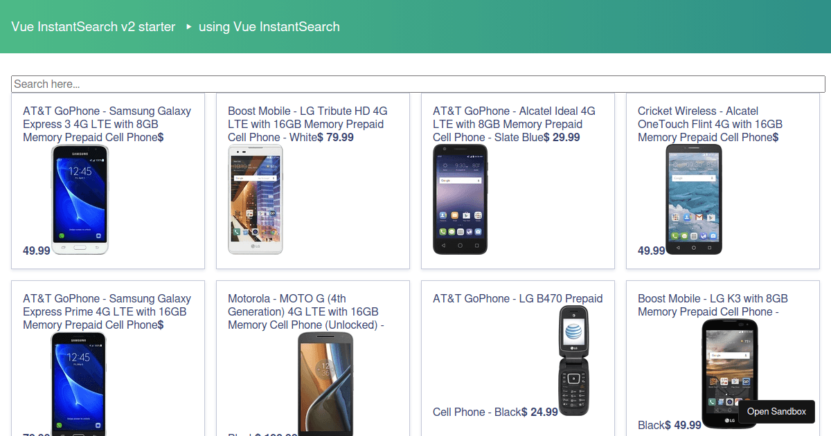 autocomplete - Codesandbox