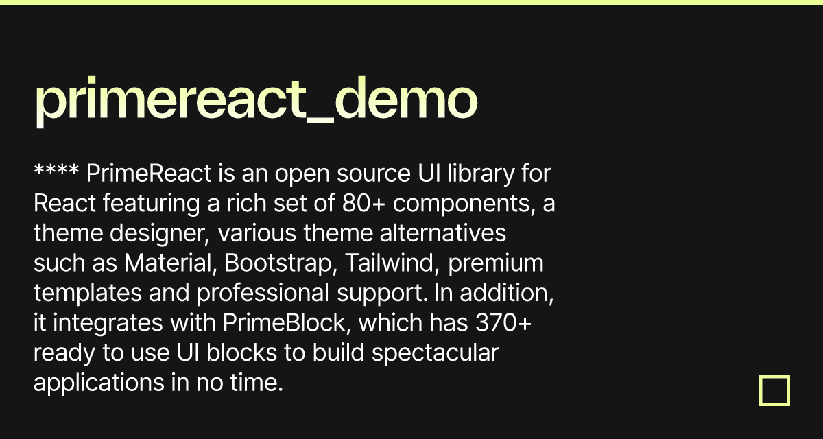 primereact_demo - Codesandbox