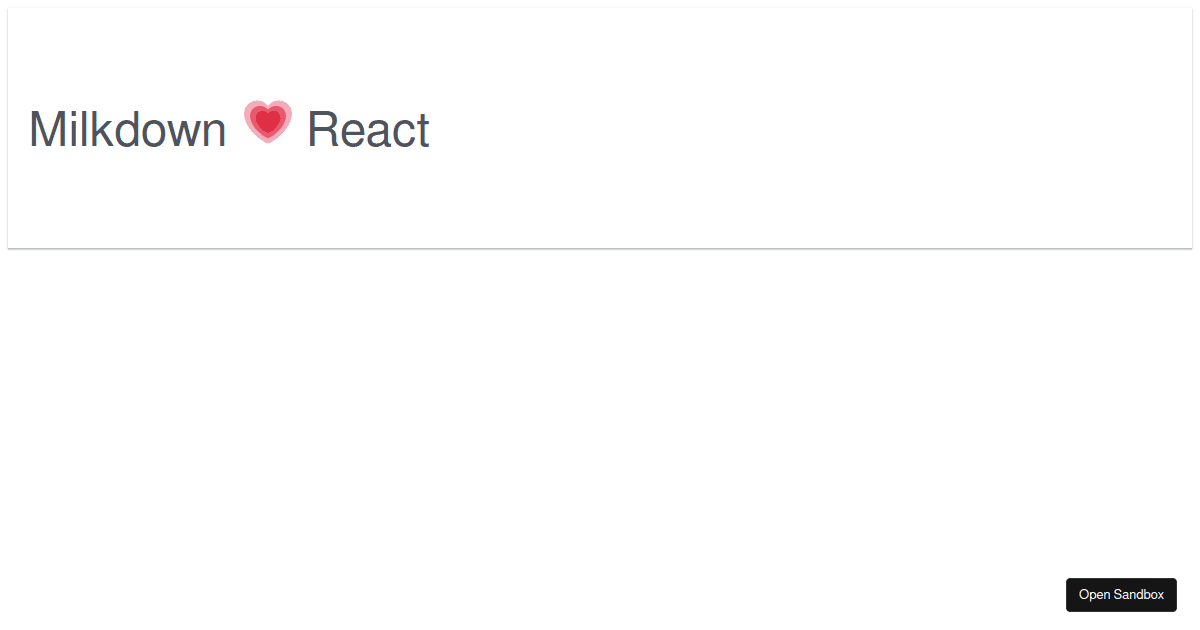 milkdown-react-setup - Codesandbox