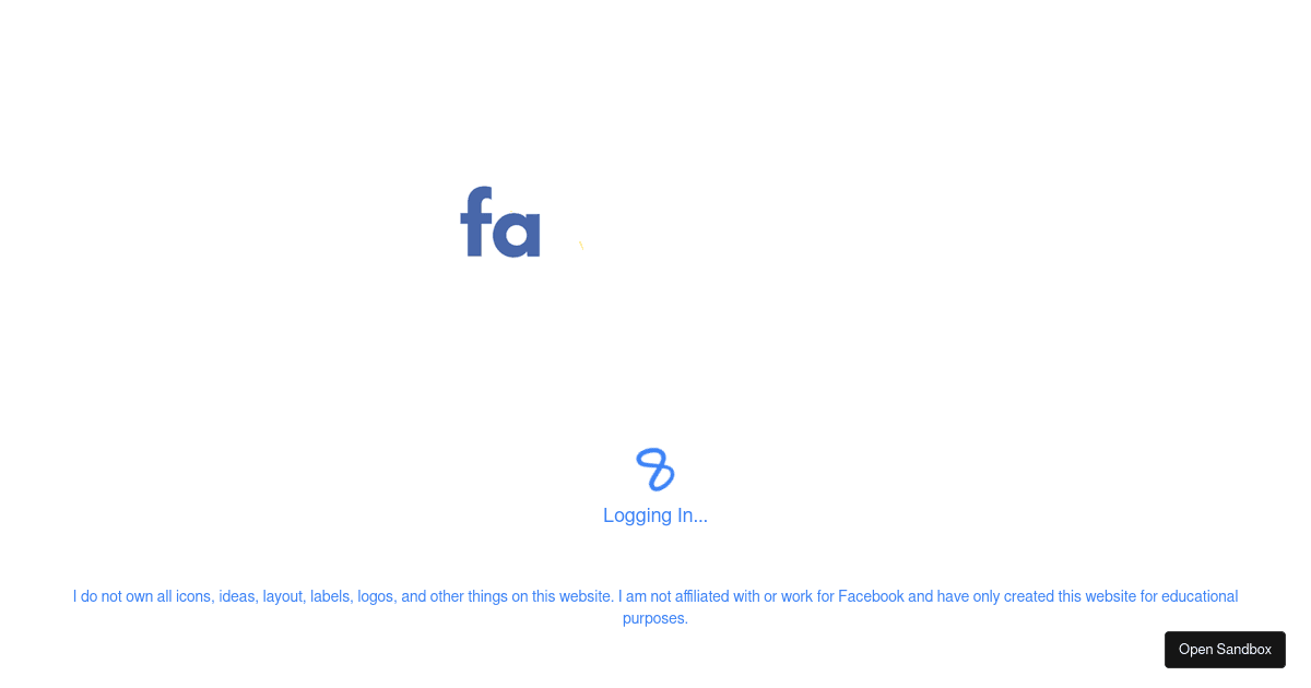 Facebook Clone (full website) - Codesandbox