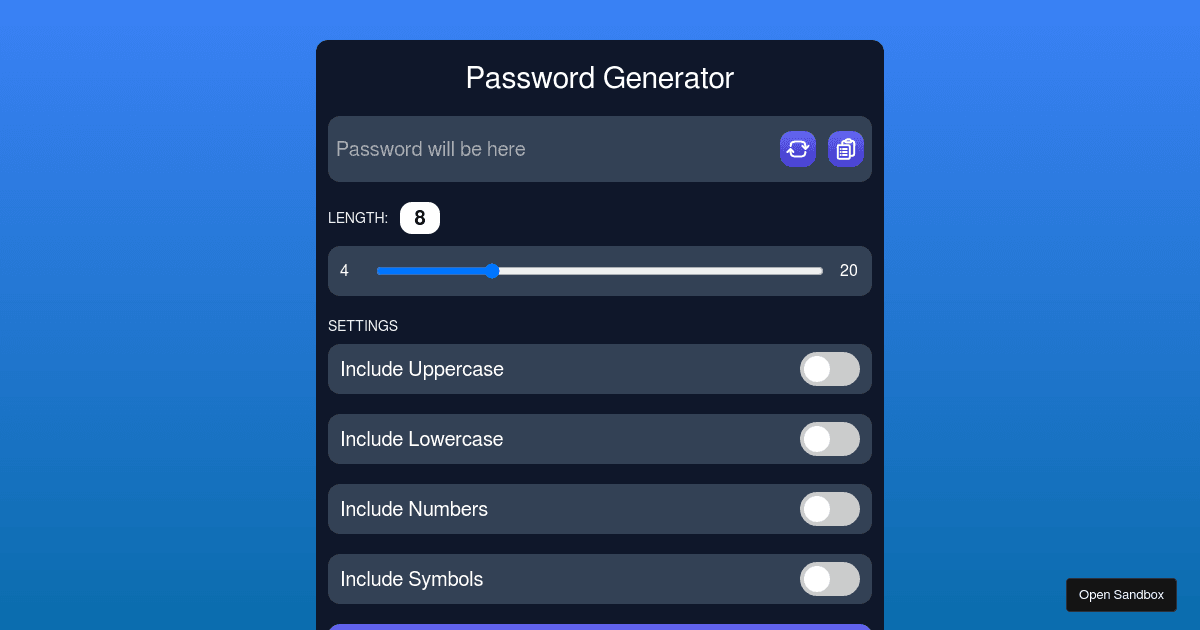 Small React Project - Codesandbox