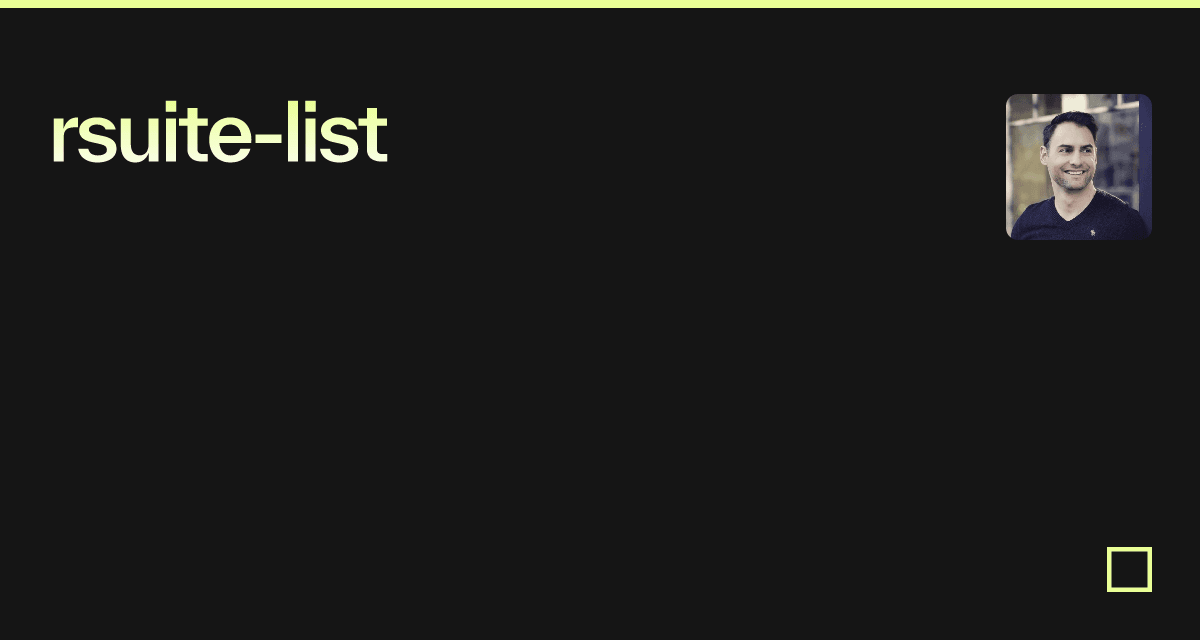 rsuite-list - Codesandbox