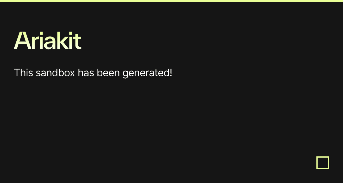 Ariakit - Codesandbox
