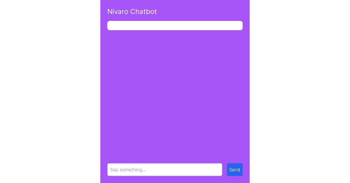 nextjs chatbot for nivaro - Codesandbox nextjs chatbot for nivaro - Codesandbox