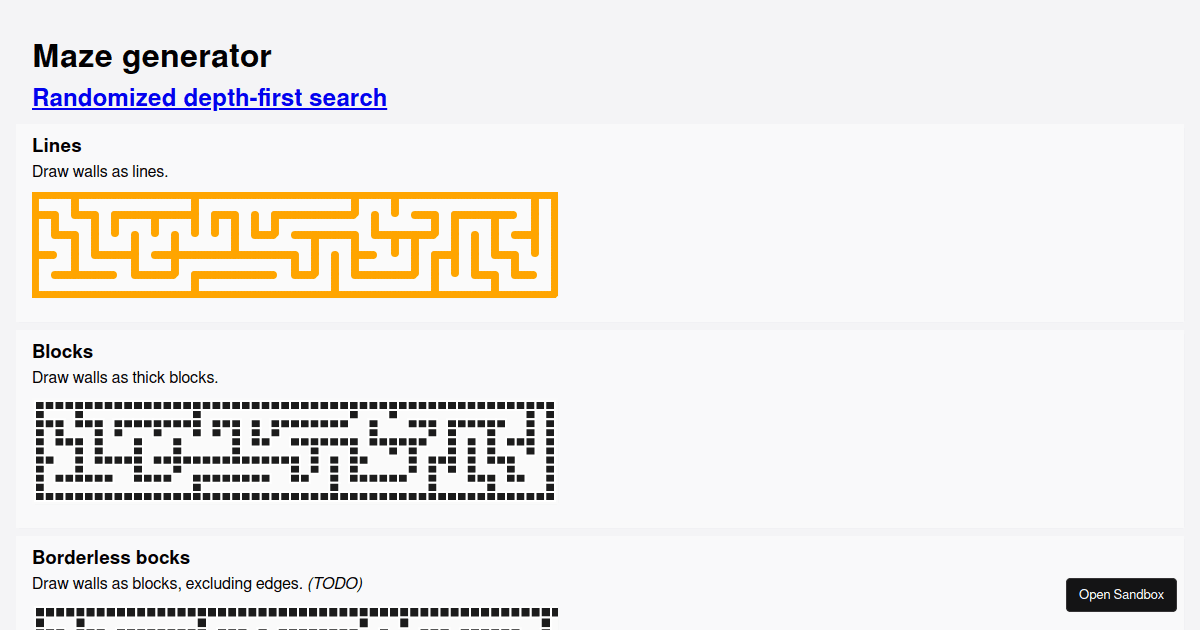 typescript-maze-generator - Codesandbox
