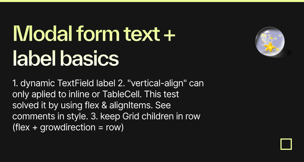 Modal form text + label basics - Codesandbox