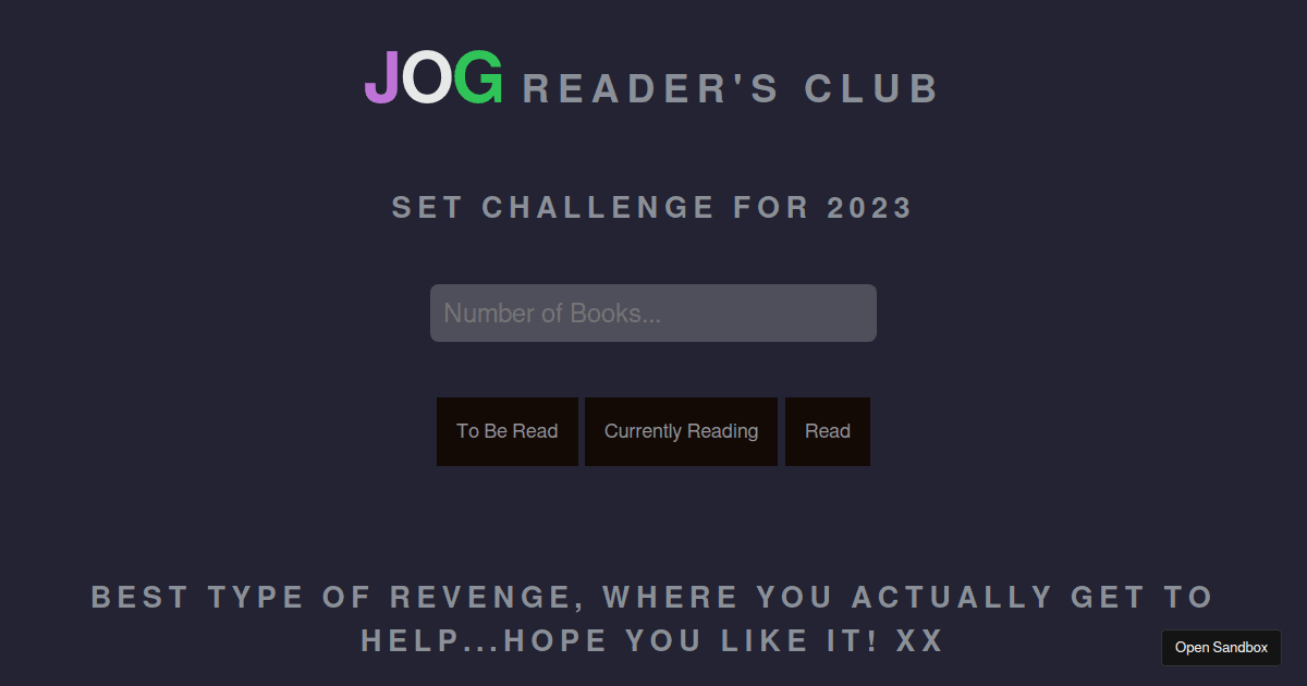 JOG-readers-club - Codesandbox