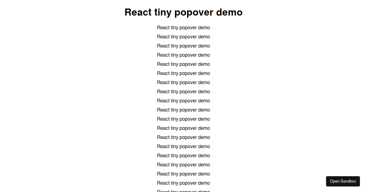React tiny popover demo (forked) - Codesandbox