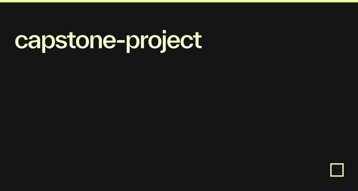capstone-project - Codesandbox capstone-project - Codesandbox