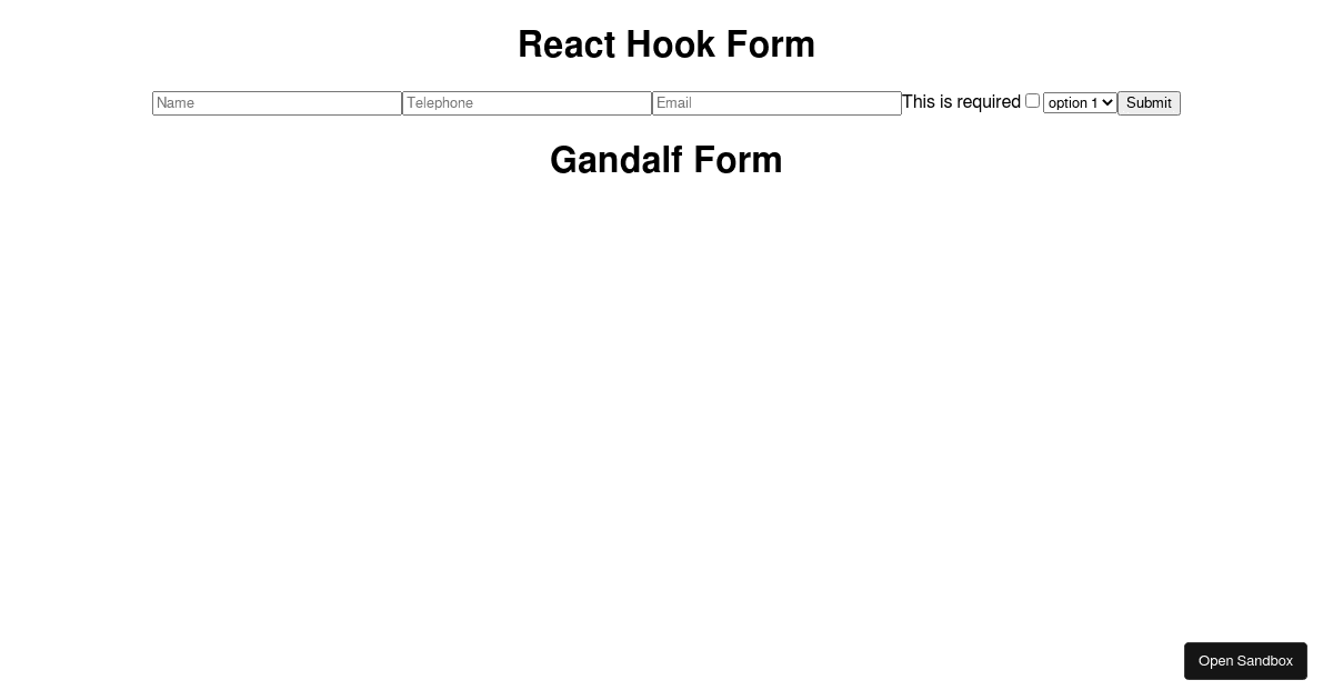 React Forms - Codesandbox